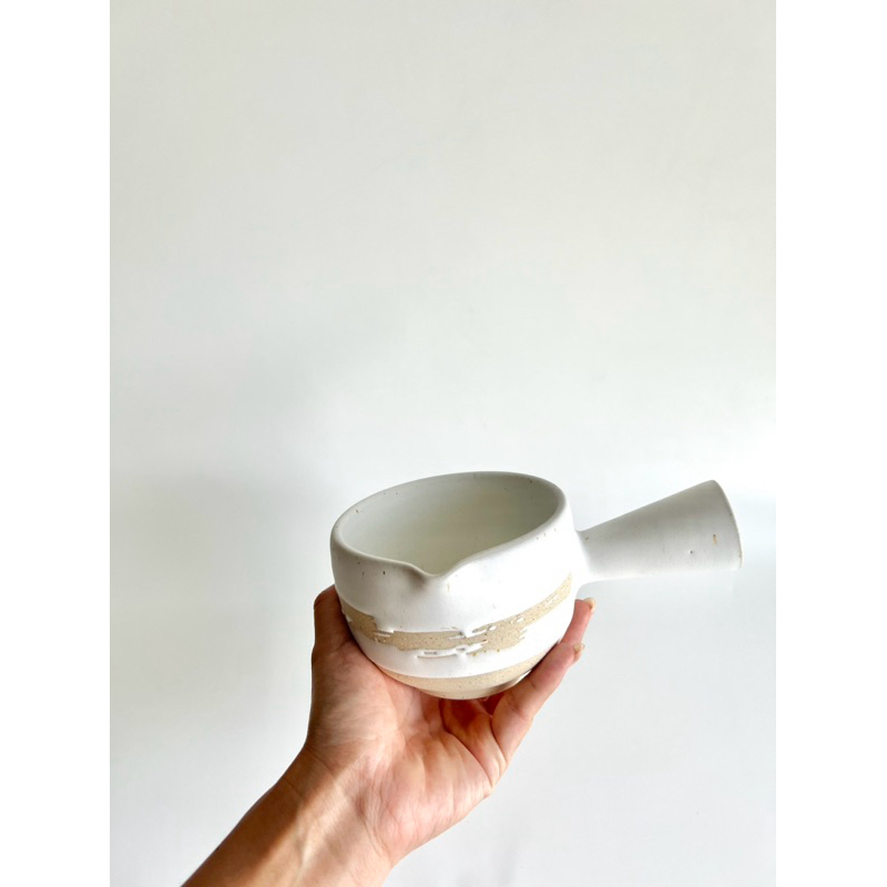 Jual White Chawan with Handle/Mangkuk Matcha dengan pegangan/Matcha ...