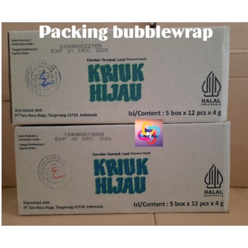 Jual KRIUK HIJAU RUMPUT LAUT PER DUS (5 Box) Bisa Mix Rasa (free ...