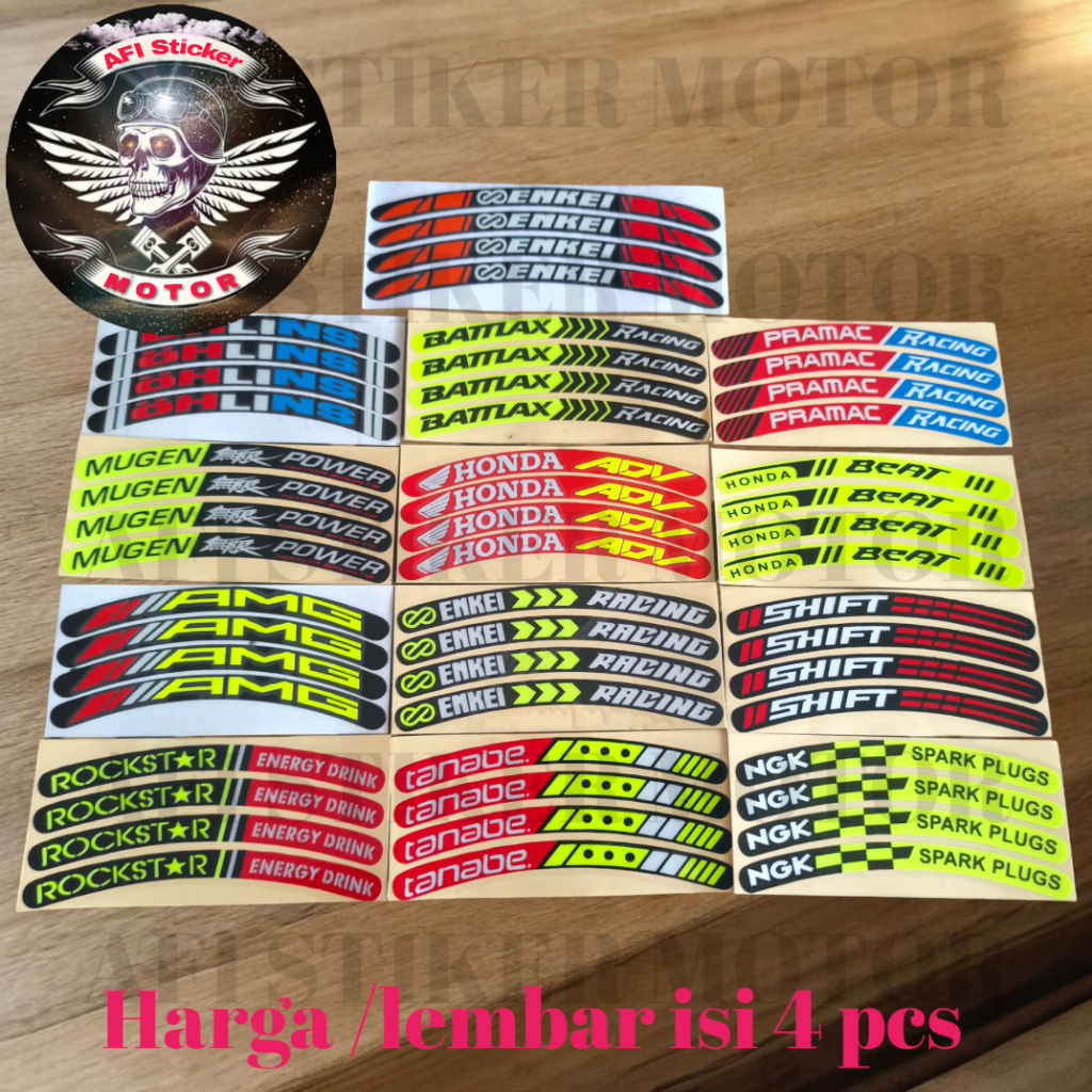 Jual Sticker Stiker Velk pelk Motor Mobil Sepeda Takasago Asia HONDA ...