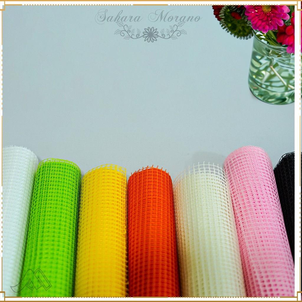 Jual {1 Roll 5 Meter } Flower Wrapping Mesh Polynet Flower Wrapping ...