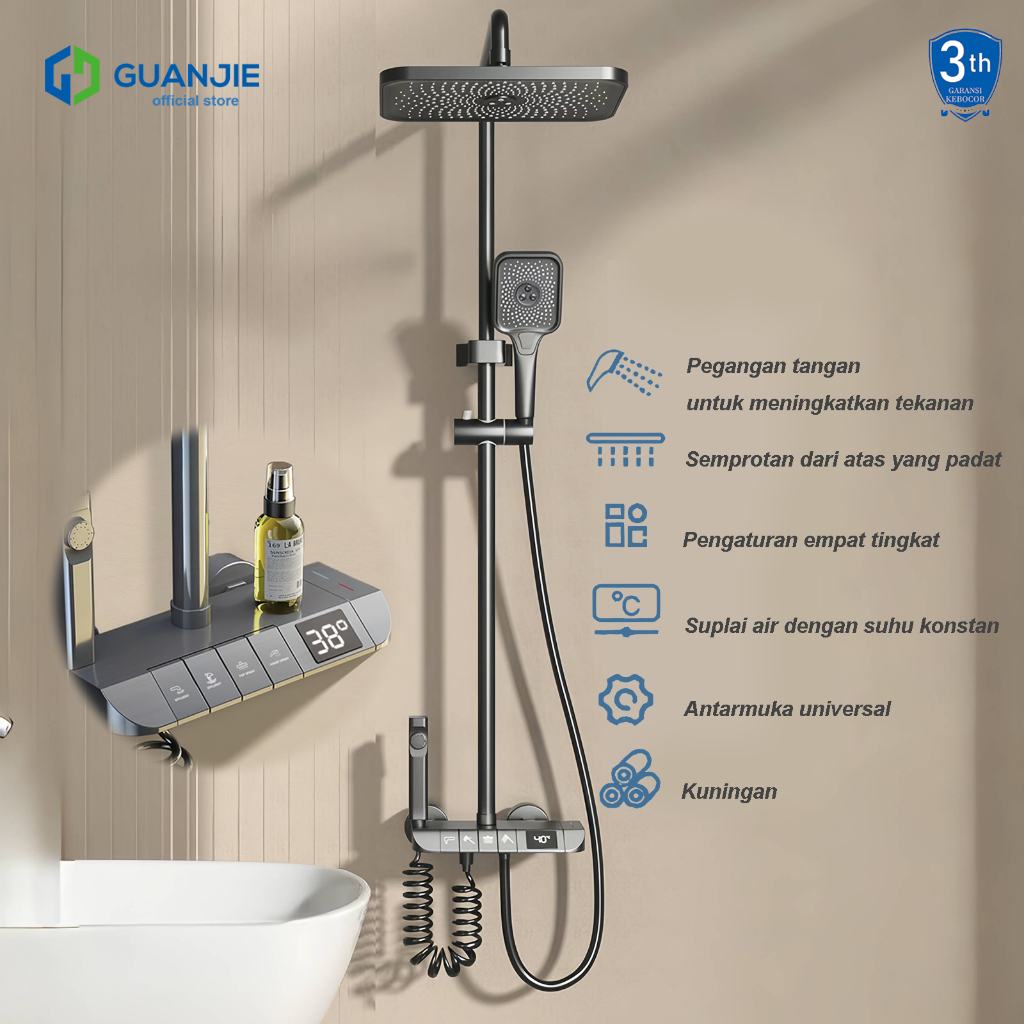 Jual GUANJIE - shower kamar mandi satu set + keran shower + set shower ...
