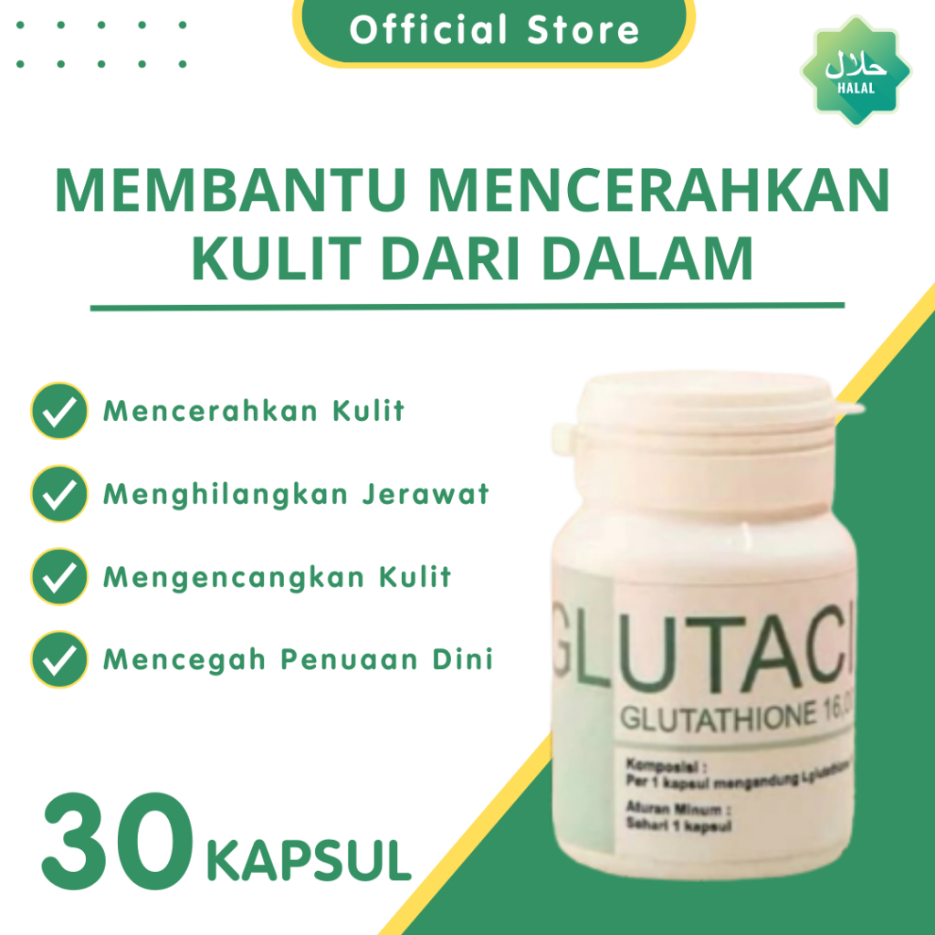 Jual GLUTACID 16000MG WHITENING BOOSTER ISI 30 KAPSULE 100% AMPUH ...