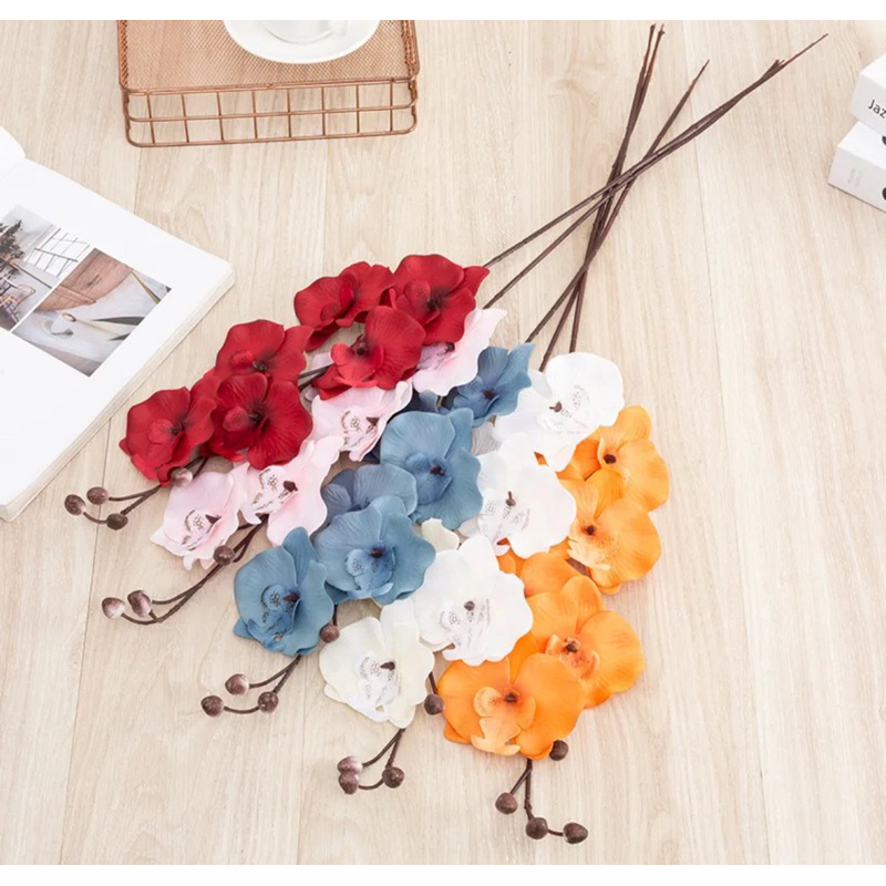Jual BUNGA ANGGREK KAIN K6 ARTIFICIAL PERTANGKAI AF055 | Shopee Indonesia