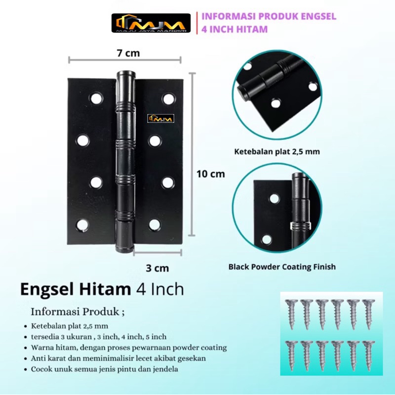 Jual Engsel Pintu rumah 4 Lubang 5 Lubang Tebal - Engsel Daun Pintu ...