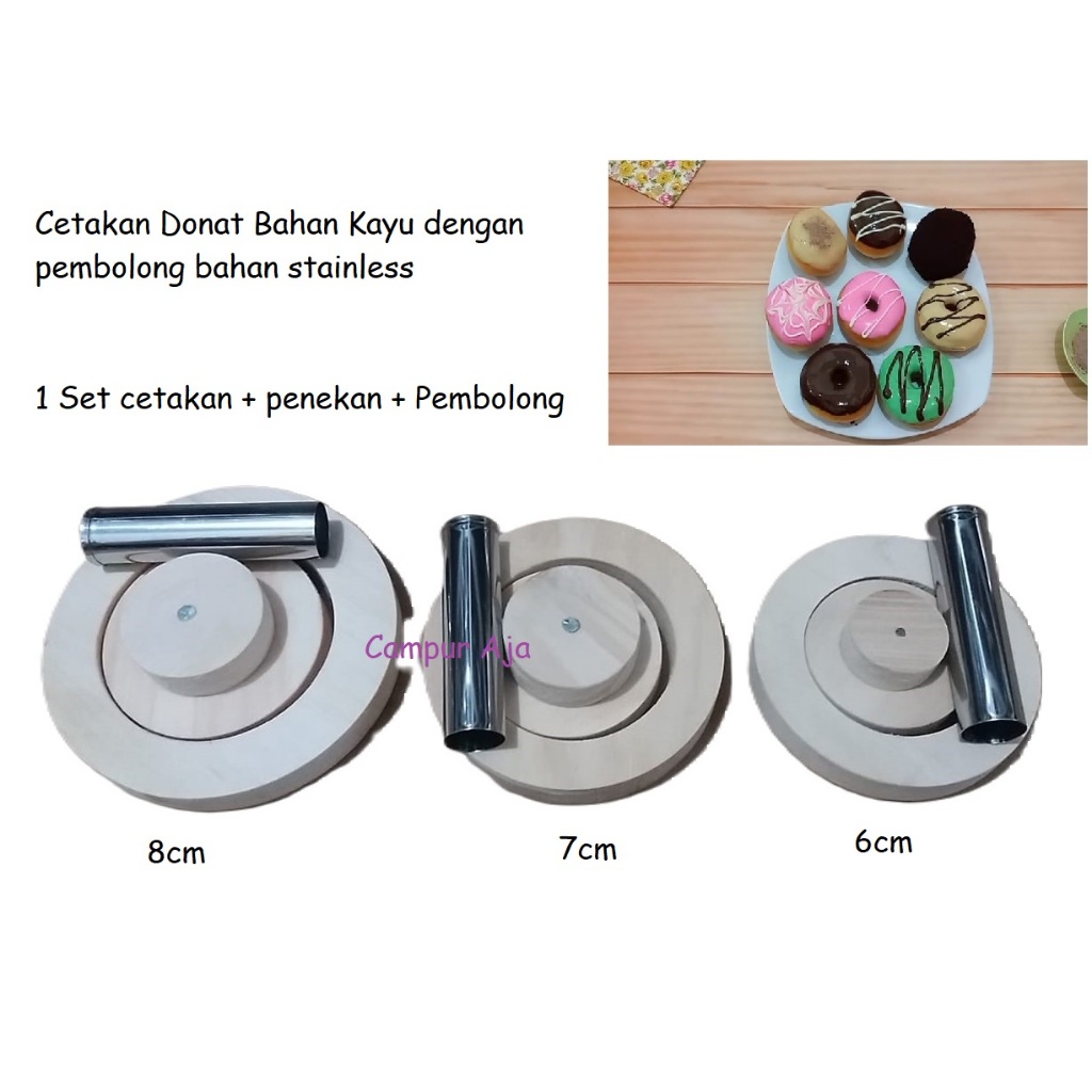 Jual Cetakan donat kayu ukuran 6cm, 7cm, dan 8cm | Shopee Indonesia