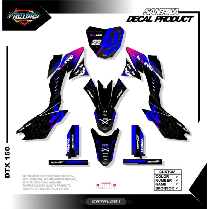 Jual STIKER DECAL MOTOR KLX D-TRACKER NEW DESAIN KLX BF/DTX/GORDONS/CRF ...