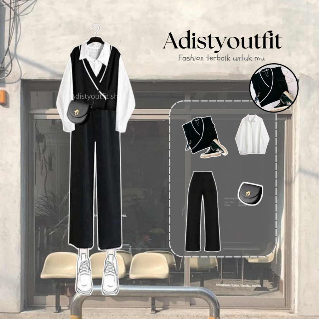 Jual one set outfit korea/ korean style/ ulzzang style/ outfit wanita ...