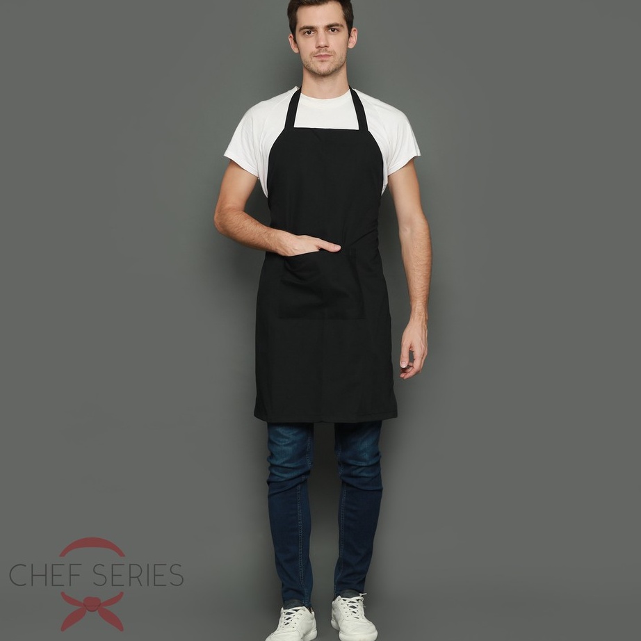Jual Chef Series Basic Full Panjang Apron Hitam | Shopee Indonesia
