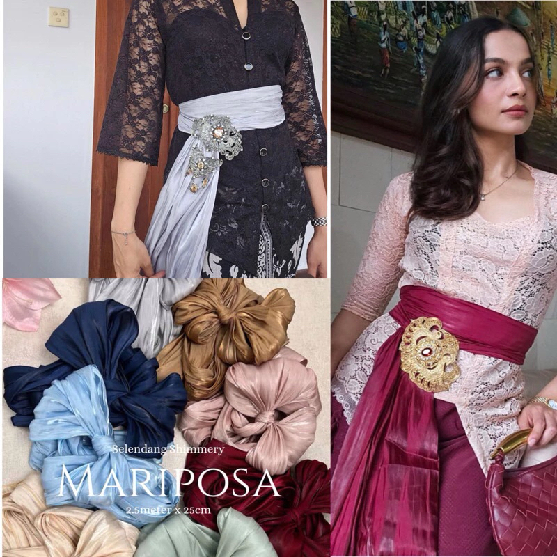Jual SELENDANG PREMIUM CANTIK SHIMMERY MARIPOSA | SELENDANG KEBAYA BALI ...