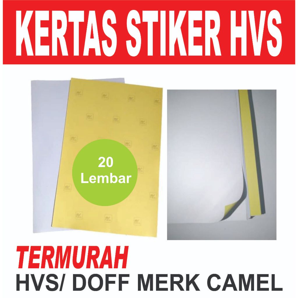 Jual Kertas Stiker HVS F4 / Sticker HVS F4 Doff MAtte (20 Lbr ) super ...