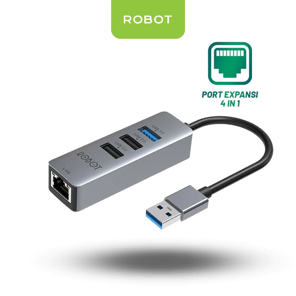 Jual ROBOT 4 in 1 USB Hub 3.0 / 2.0 with 10 / 100 Mbps LAN RJ45 ...