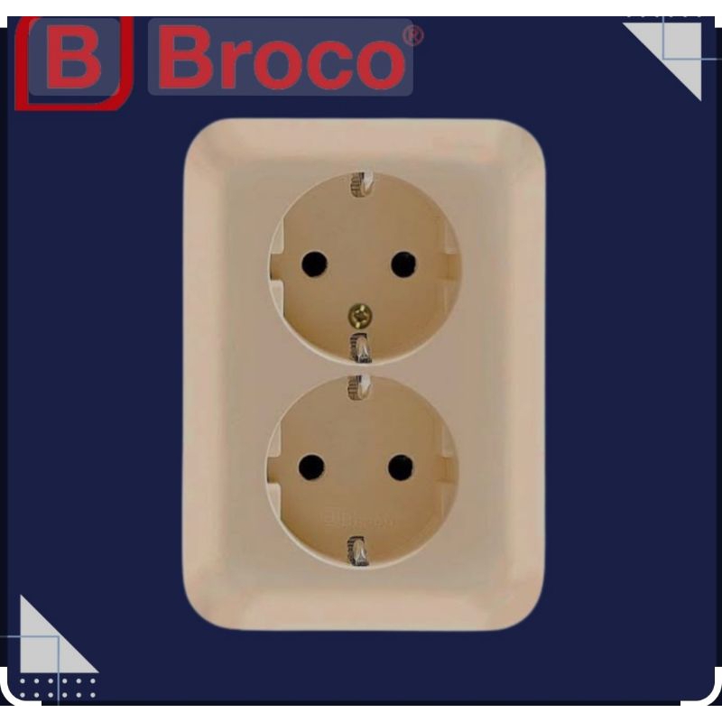 Jual Stop Kontak BROCO 15320 Double IB 2 LUBANG Tanam Kualitas Broco ...