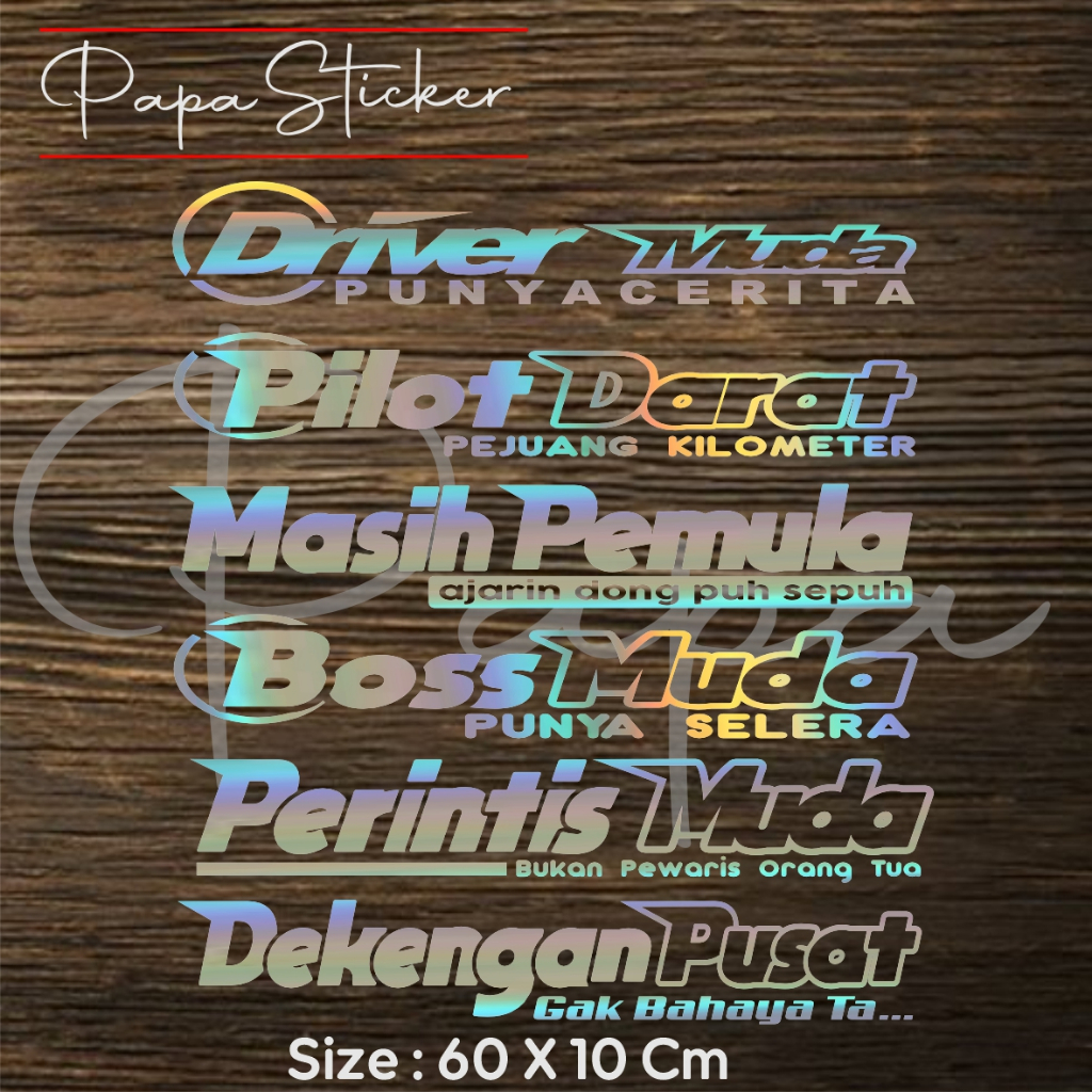Jual STIKER PERINTIS MUDA BOSS MUDA DRIVER MUDA PILOT DARAT KATA KATA ...