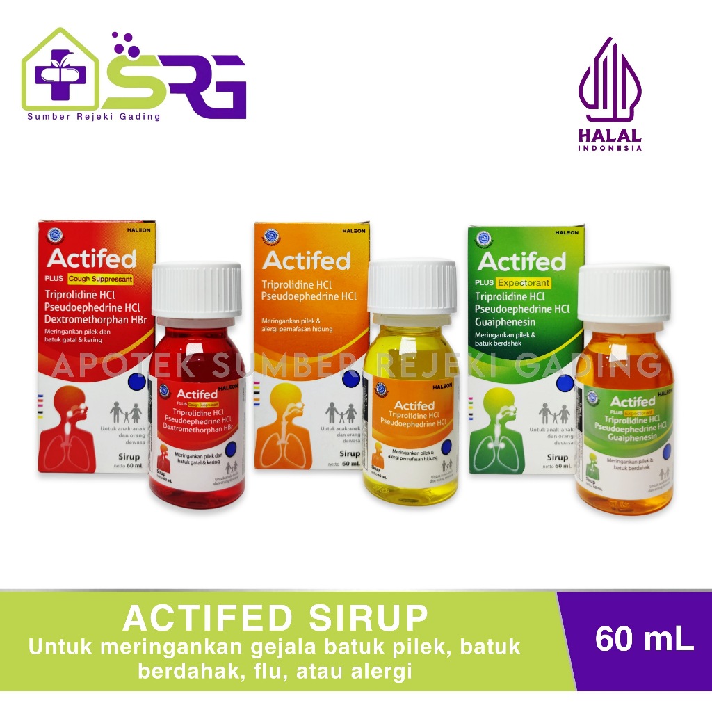 Jual Actifed Sirup 60 mL - Sirup Obat Batuk Flu Merah Kuning Hijau ...