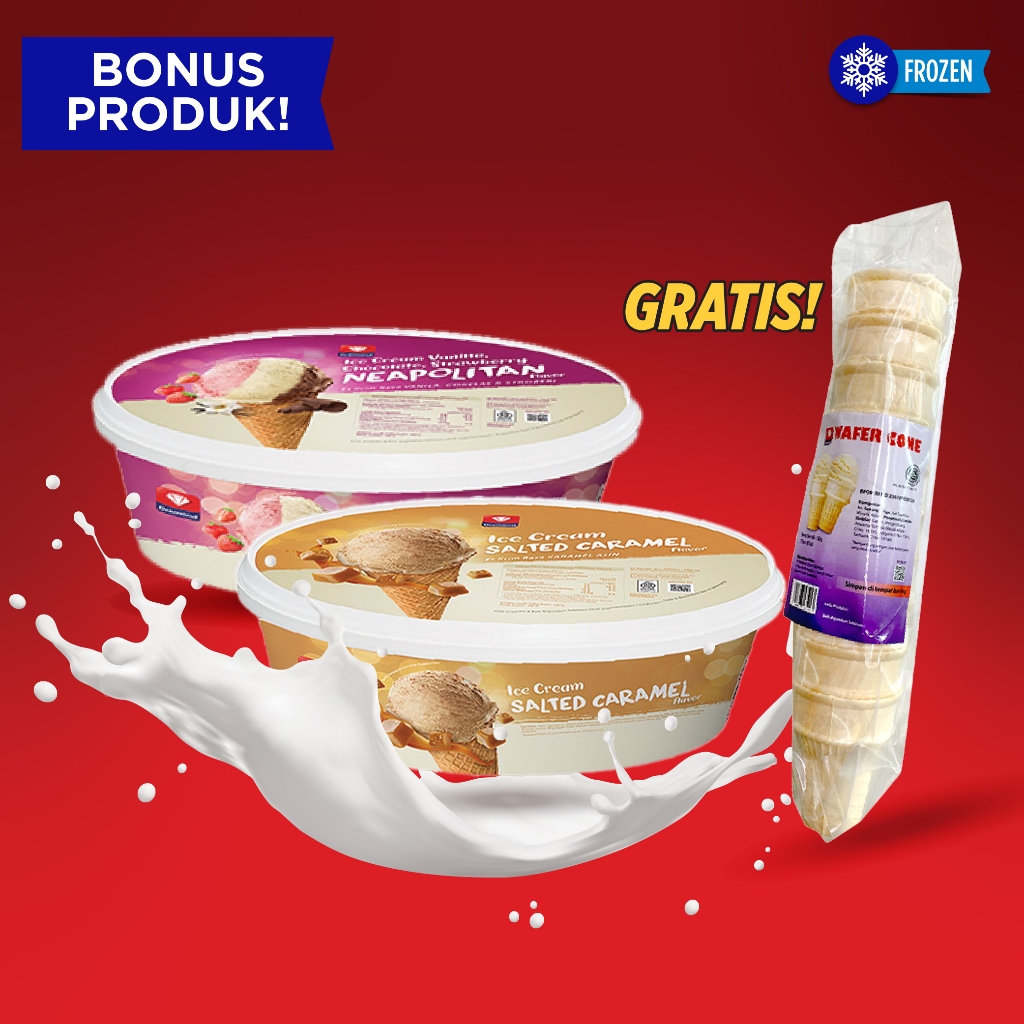 Jual DIAMOND ICECREAM NEAPOLITAN & SALTED CARAMEL FREE CONE | Shopee ...