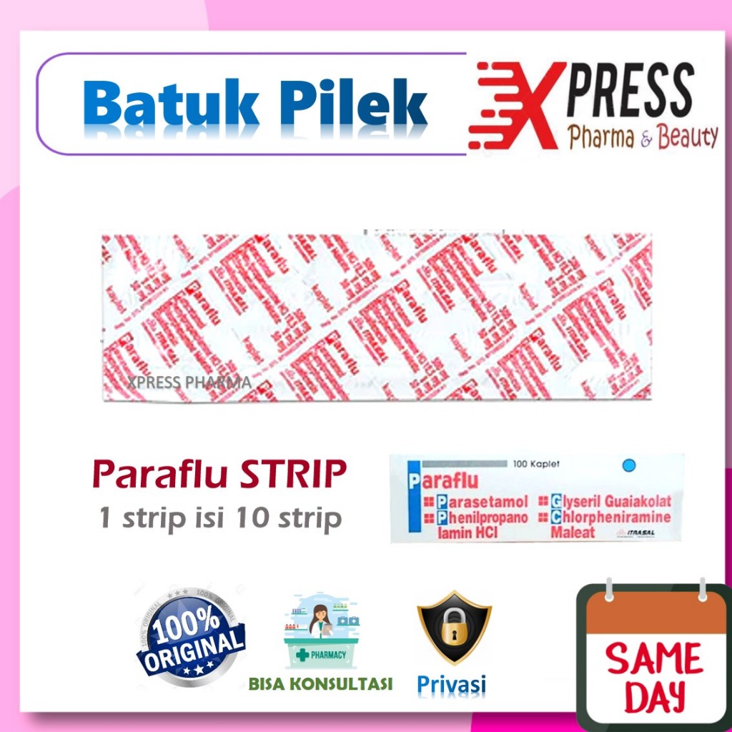 Jual XPRESS ! STRIP PARAFLU Obat Batuk Pilek Flu isi 10 tablet Para Flu ...