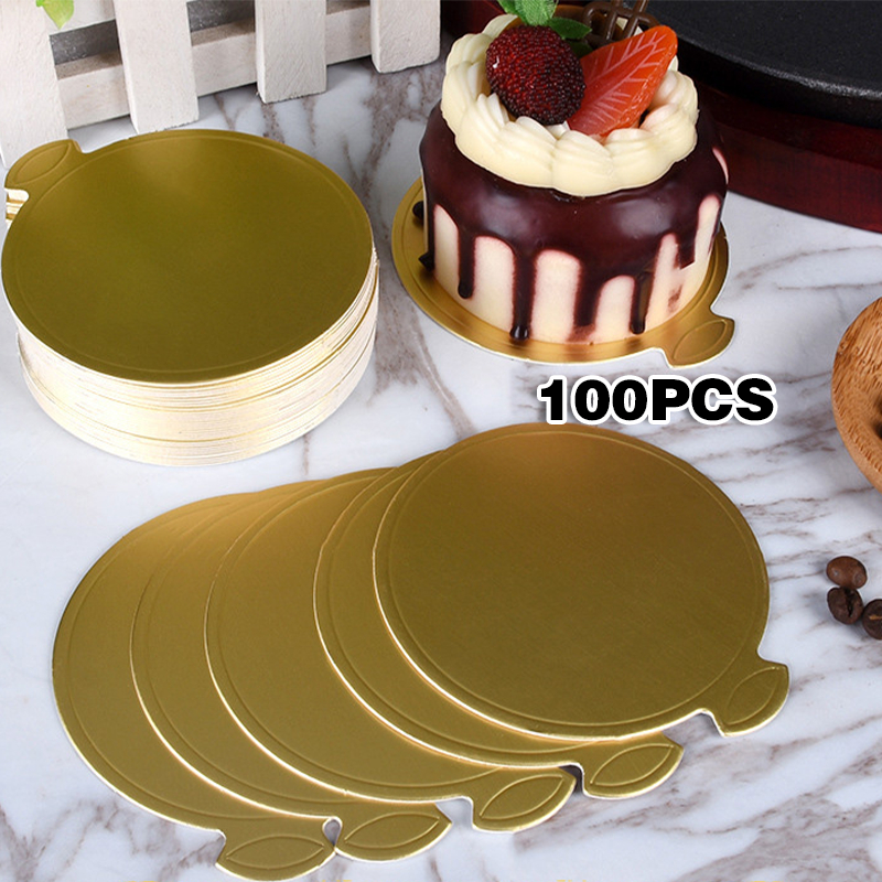 Jual 100Pcs Alas Tatakan Kue Gold Alas Donut Cake Alas Slice Cake ...