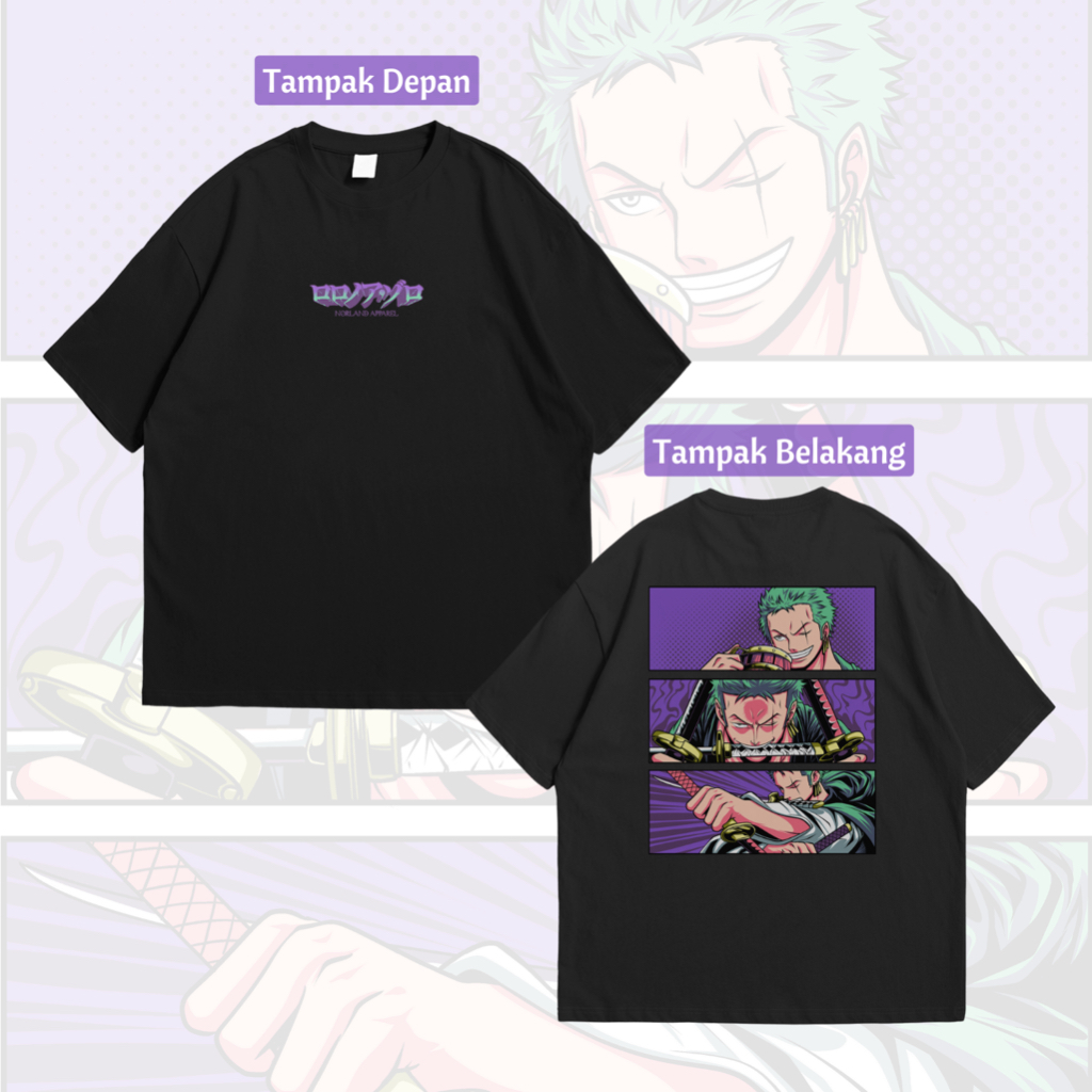 Jual Baju Kaos One Piece Cotton Combed 24s Roronoa Zoro Comic Panel ...