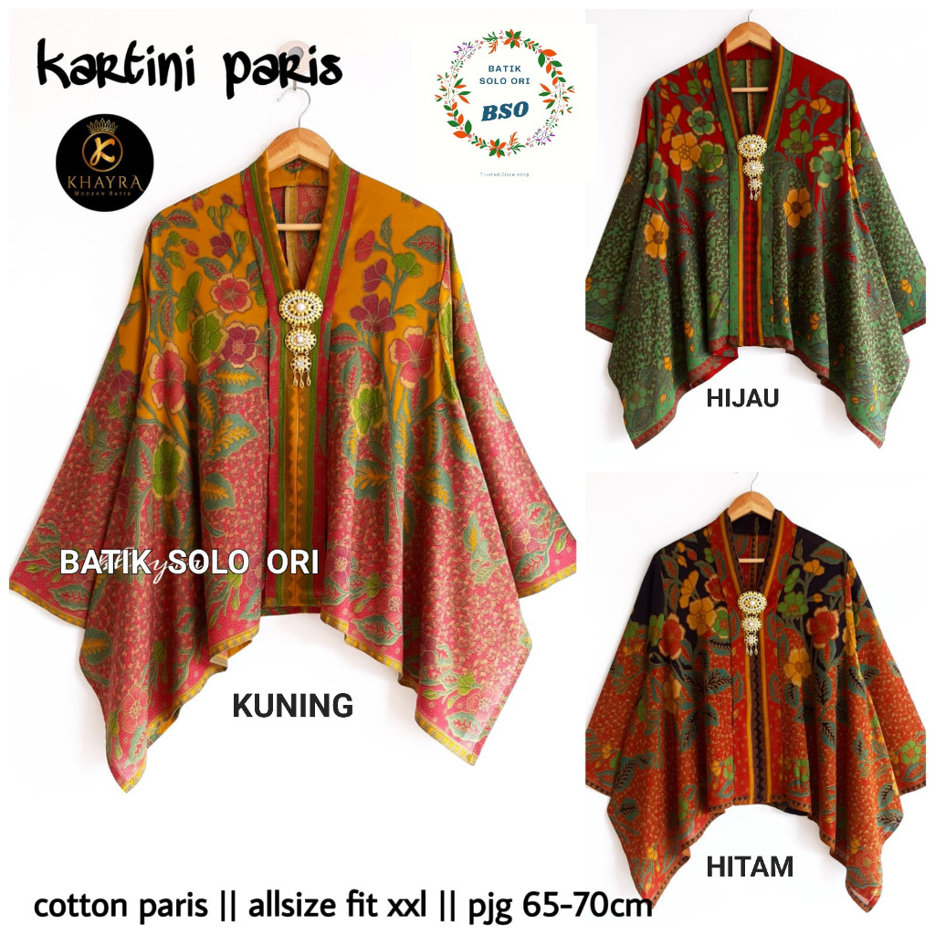 Jual Batwing Kartini Paris Flower. Blus Baju Batik Atasan Wanita Tebaru ...