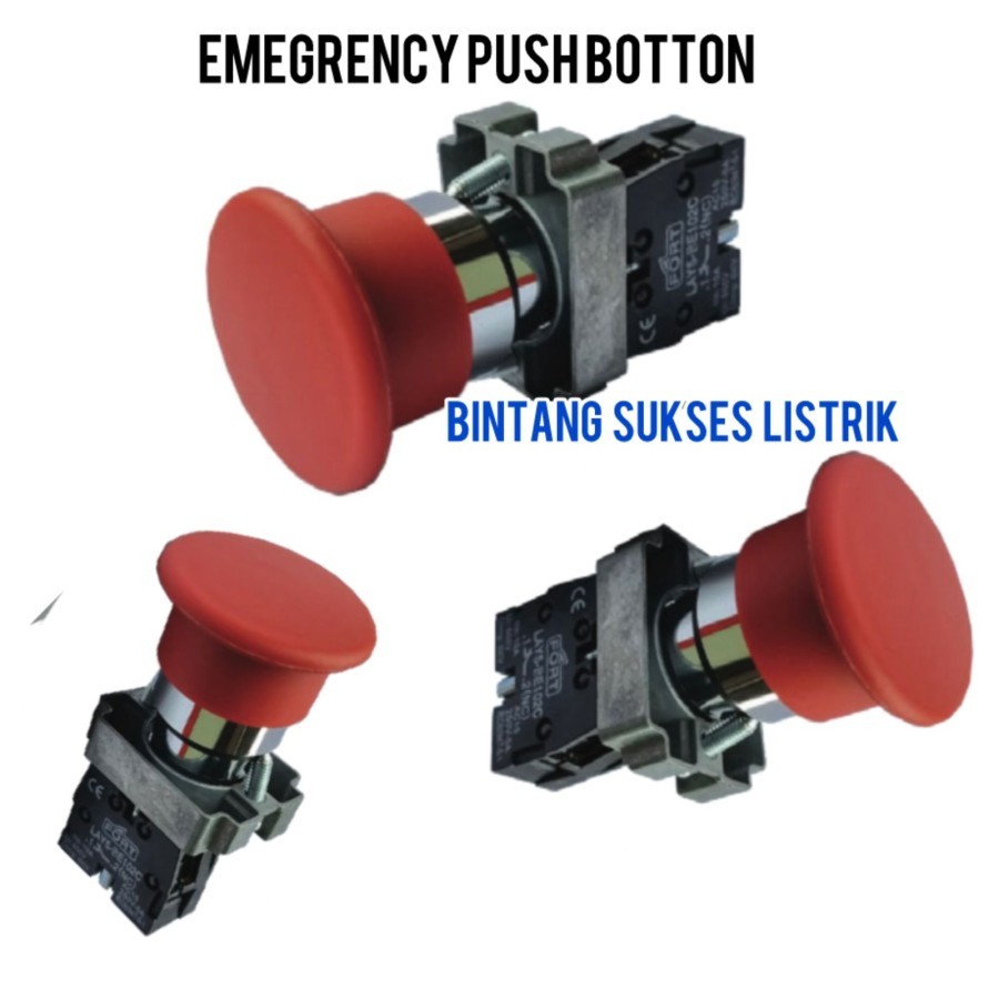 Jual ORIGINAL Emergency Stop Push Button Merah Push Lock LAY5-BC42 Emergenci Pus Boton Diameter ...