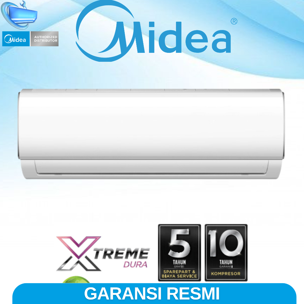 Jual AC Midea 1/2 PK Split R32 MSFC-05CRN2X Xtreme Dura Gold Fin | Shopee Indonesia