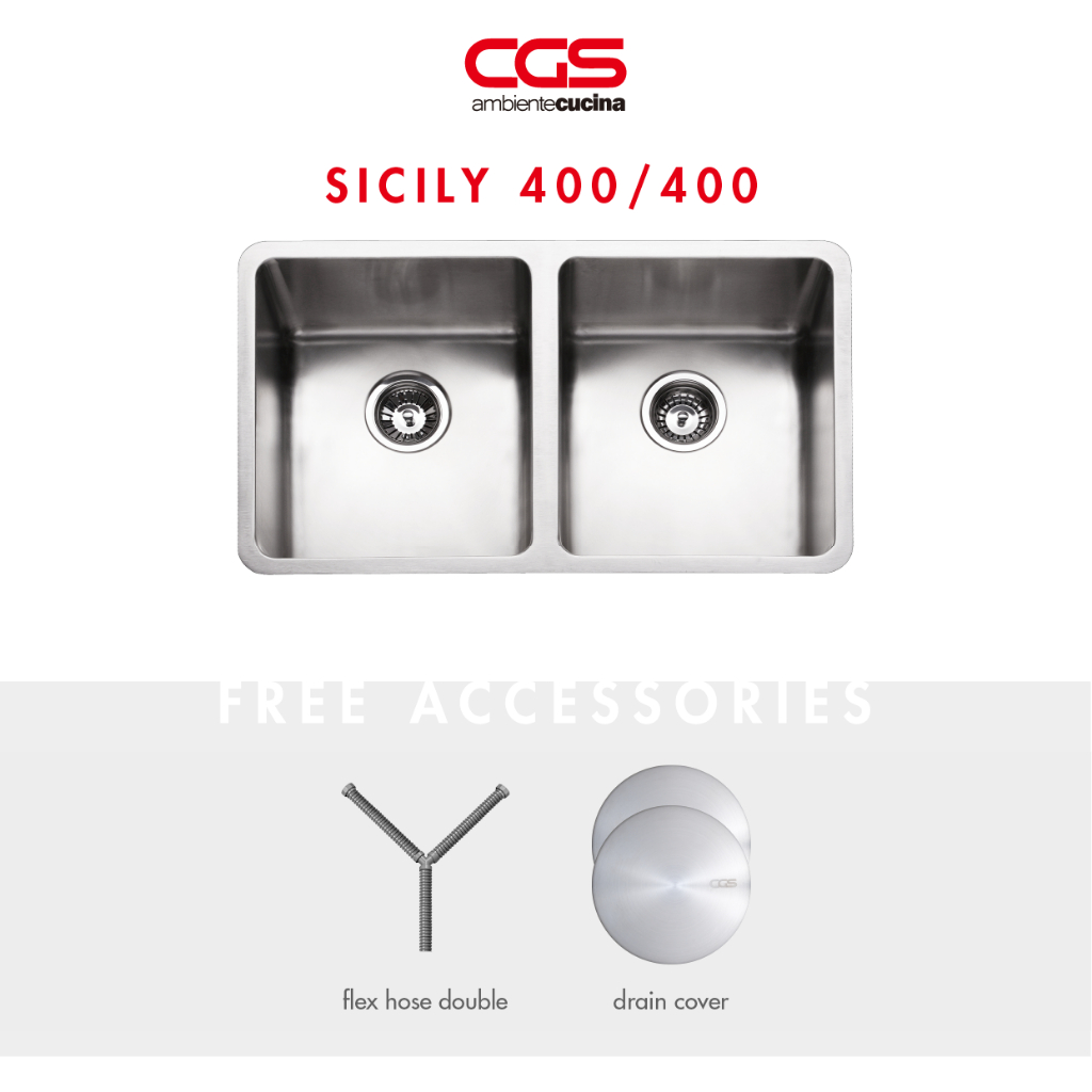 Jual CGS Kitchen Sink Bak Cuci Dapur Stainless Steel 2 Lubang Sicily ...