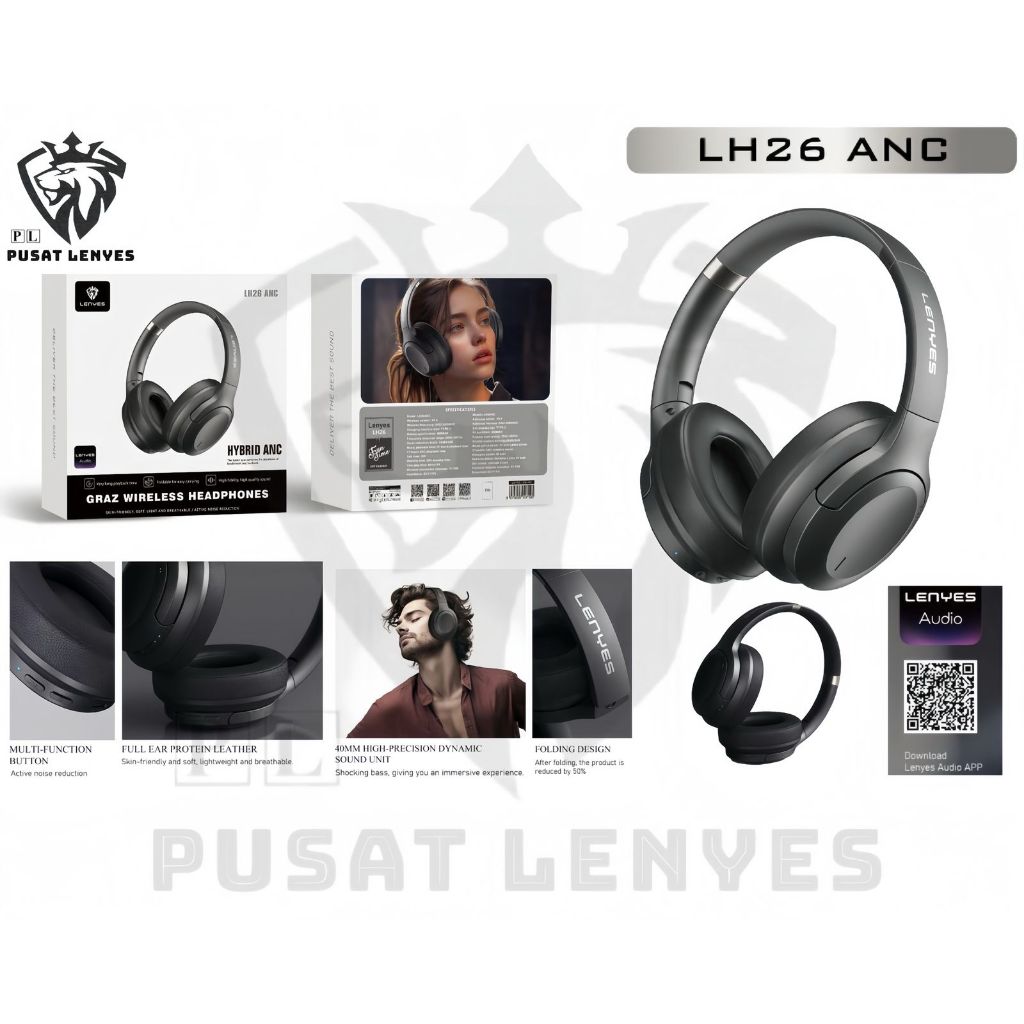 Jual LH26 - HEADPHONE LENYES LH-26 Wireless Headset Bluetooth 5.4 ...