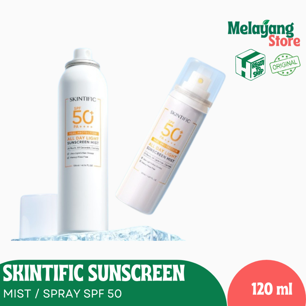 Jual Skintific Sunscreen Mist Spray All Day Light SPF50PA++++ 120ml | Shopee Indonesia