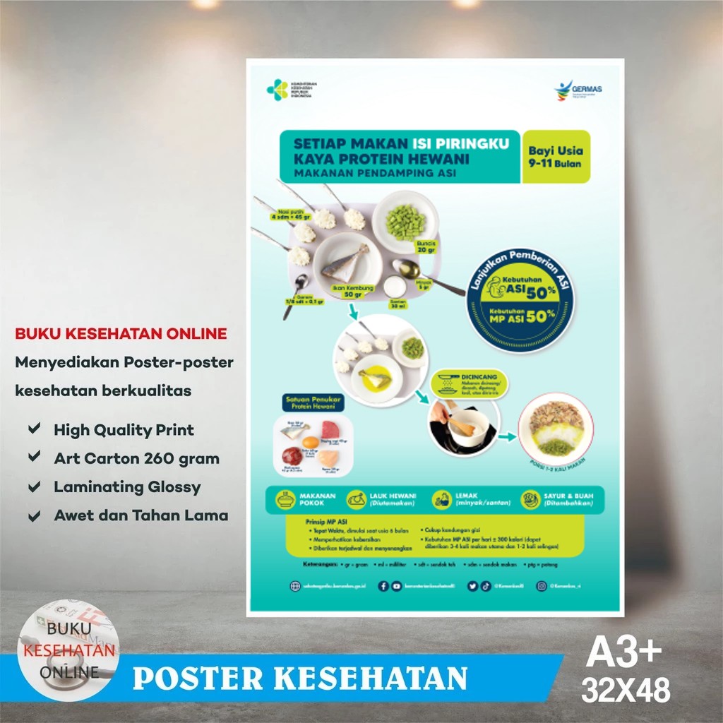 Jual Poster Kesehatan - ISI PIRINGKU MP ASI BAYI 9-11 BULAN ...