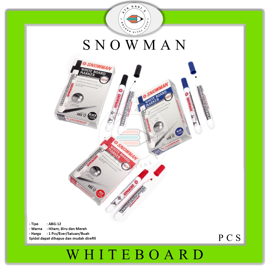 Jual SNOWMAN - Spidol ABG-12 White Board - PCS | Shopee Indonesia
