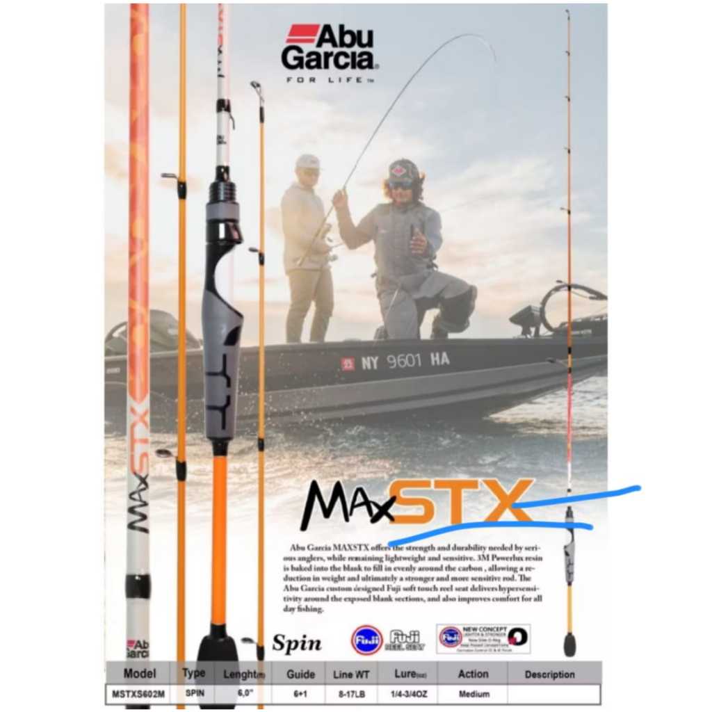 Jual Joran Pancing Abu Garcia Max STX 180 Full Fuji Spinning | Shopee ...