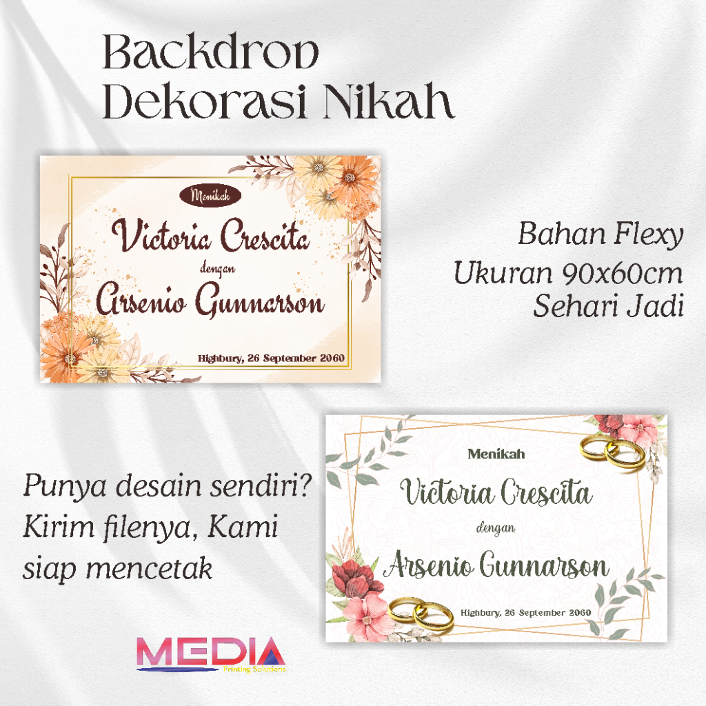 Jual Banner Wedding Backdrop Dekorasi Pernikahan Spanduk Nikah Bisa ...