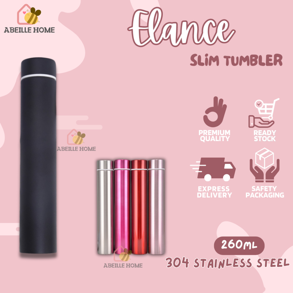 Jual Botol Minum Tumbler Termos Slim Black ELANCE Thermos Tumbler ...