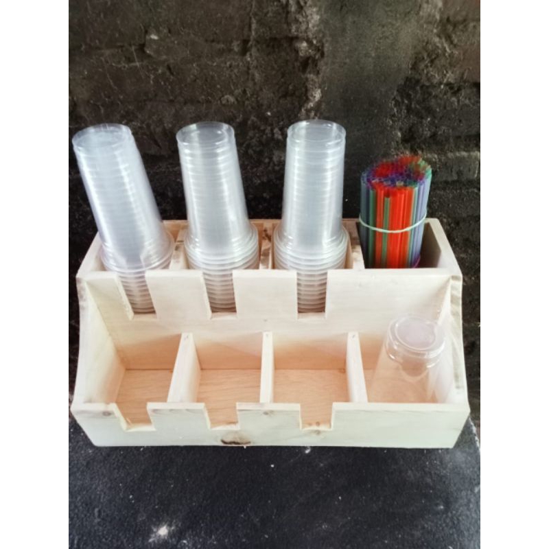Jual rak paper cup 4 slop gelas plastik gelas jumbo unifersal | Shopee ...