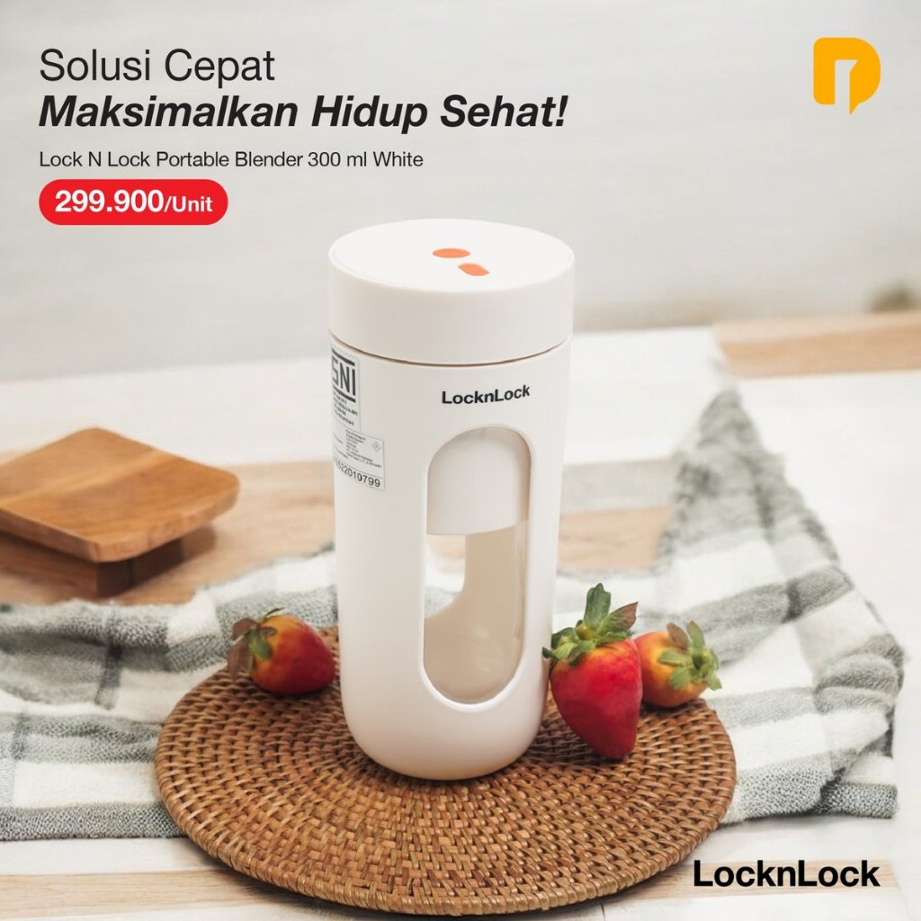 Jual Lock N Lock Portable Blender 300 Ml White | Shopee Indonesia