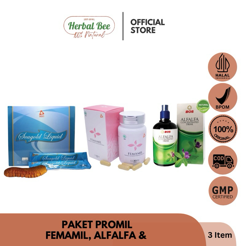 Jual Femamil, Alfalfa & Seagold Herbal Promil Pasutri Untuk Meningkatkan Kesuburan dan Peranakan ...