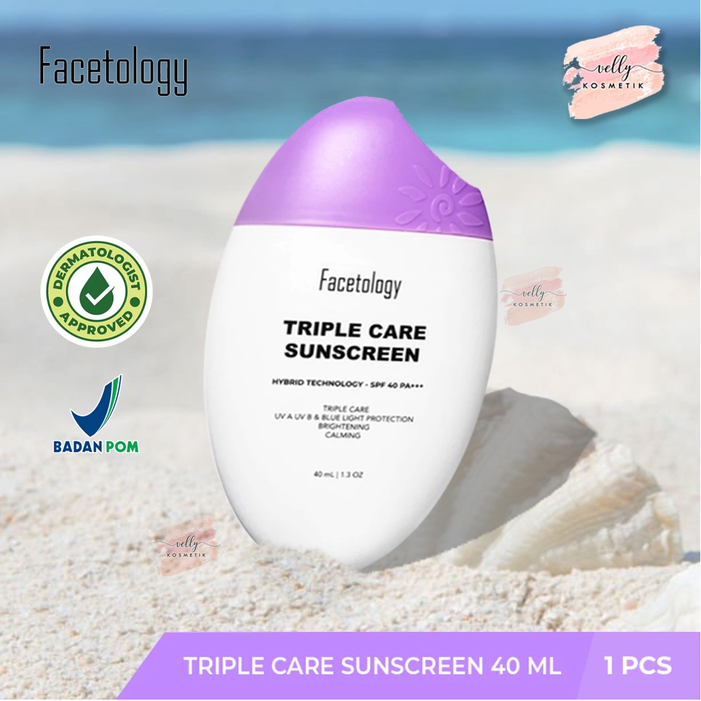 Jual FACETOLOGY TripleCare Sunscreen SPF 40 PA+++ | Normal Skin | Oily ...