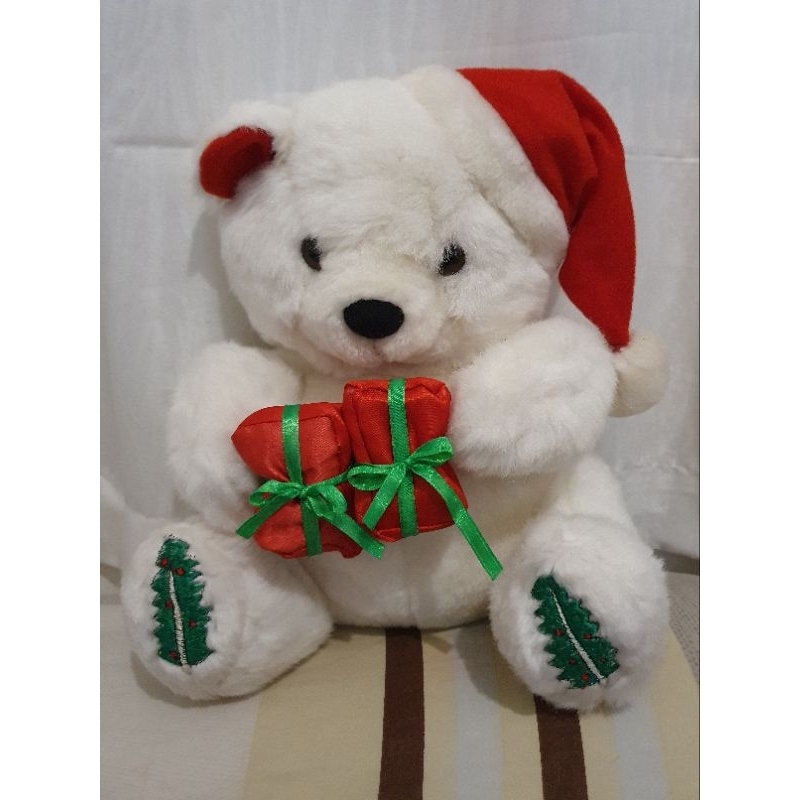 Jual Teddy Bear Natal Santa Boneka Bulu Klasik Putih | Shopee Indonesia