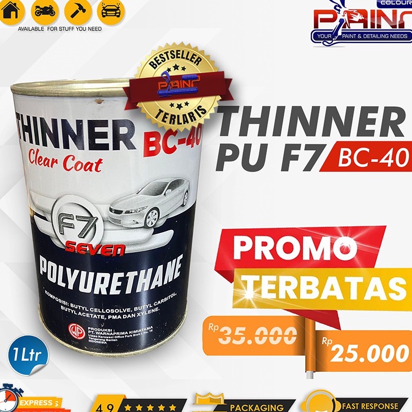Jual THINNER PU F7 Clear Coat BC 4 Pengencer Cat 1Liter kaleng | Shopee Indonesia