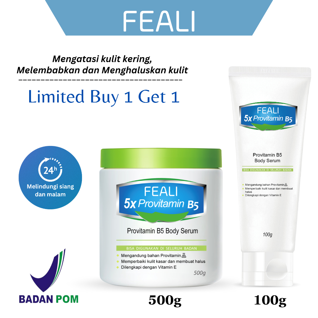 Jual BUY 1 GET 1 - [BPOM] FEALI 5X Provitamin B5 Body Serum - (500 ...