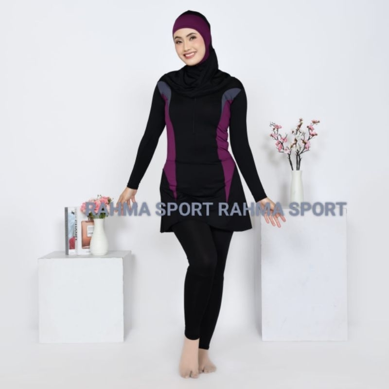 Jual BAJU RENANG WANITA MUSLIM HIJAB JUMBO SPANDEK PREMIUM | Shopee ...