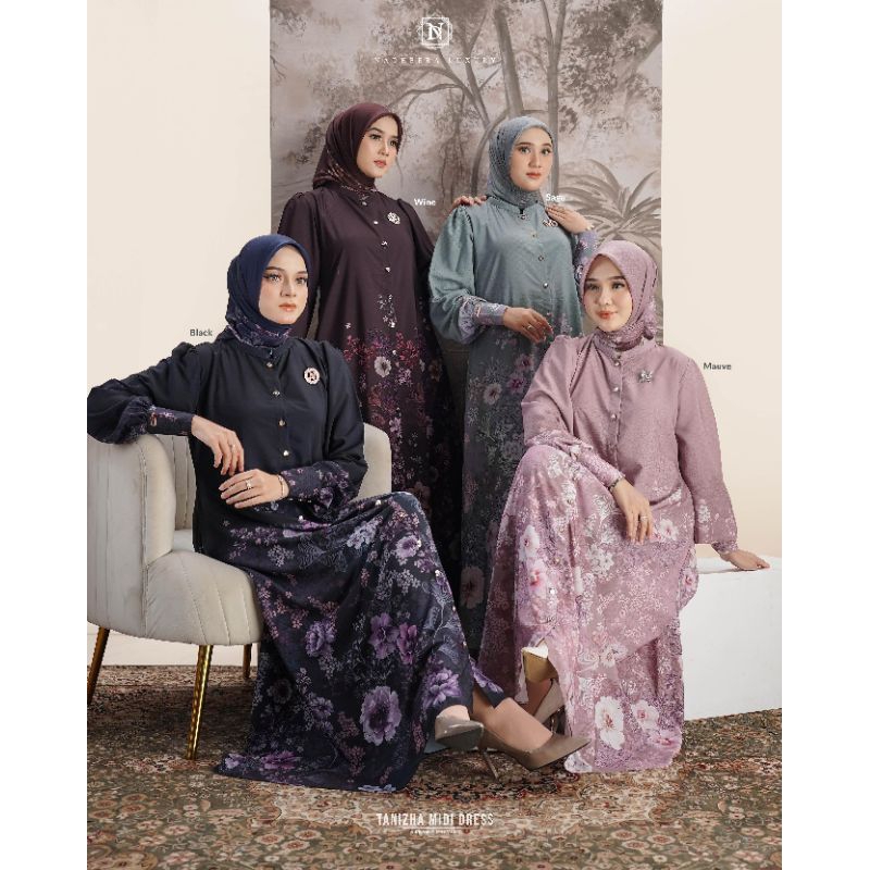 Jual Baju Mewah Tanizha Midi Dress By Nadheera Luxury | Shopee Indonesia