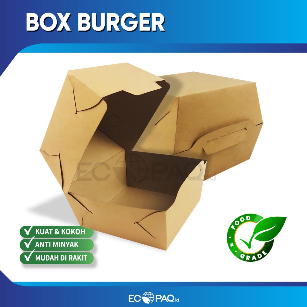 Jual Kotak Burger - Box Burger - Dus Burger - Model RAKIT | Shopee ...