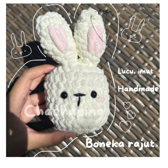 Jual Bunny Plushie boneka rajut lucu Handmade (pre order) | Shopee ...