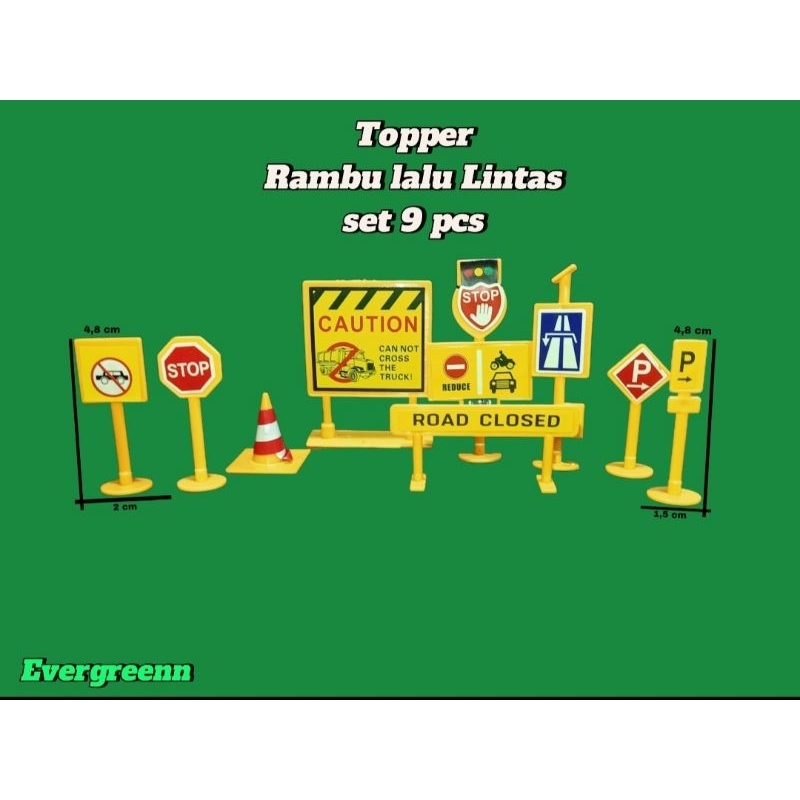 Jual Topper Rambu Lalu Lintas | Hiasan Cake Kue ulang Tahun Rambu Rambu ...