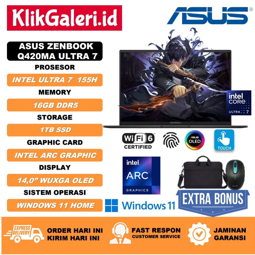 Jual Asus Zenbook 14 OLED Q425MA Intel Ultra 7 155H 16GB DDR5 1TB Intel ...
