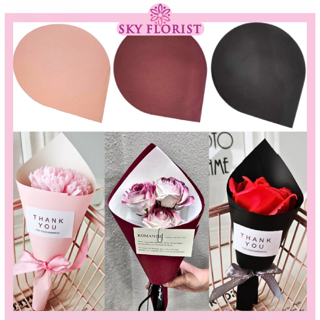 Jual SKY Kertas Bunga Single Flower Pembungkus Buket Satu Bunga Mawar ...