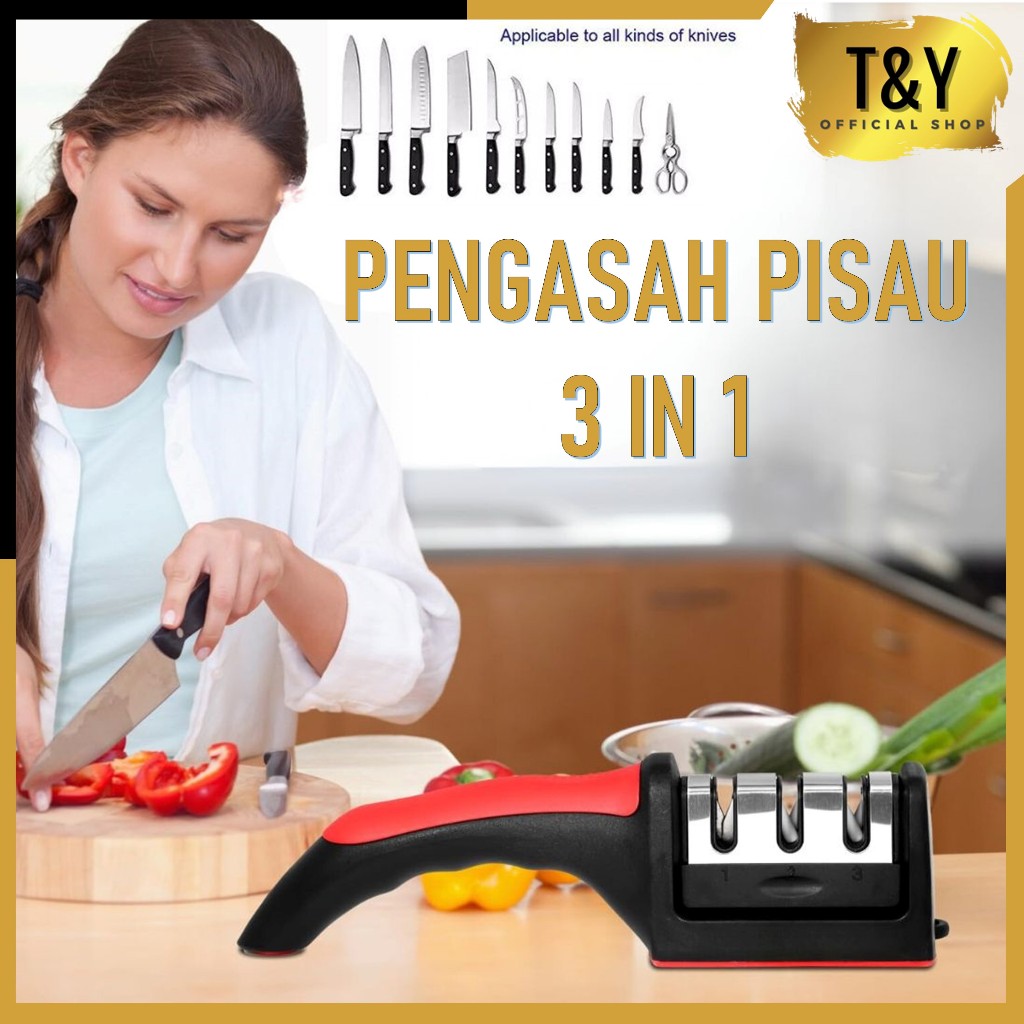 Jual T&Y Knife Sharpener 3IN1 Alat Pengasah Pisau Dan Gunting Super ...