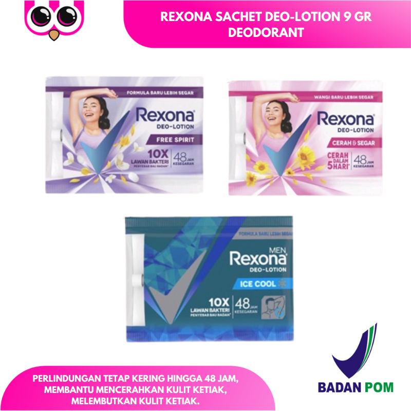 Jual REXONA SACHET DEO-LOTION 9 GR DEODORANT SASET PENGHILANG BAU BADAN ...