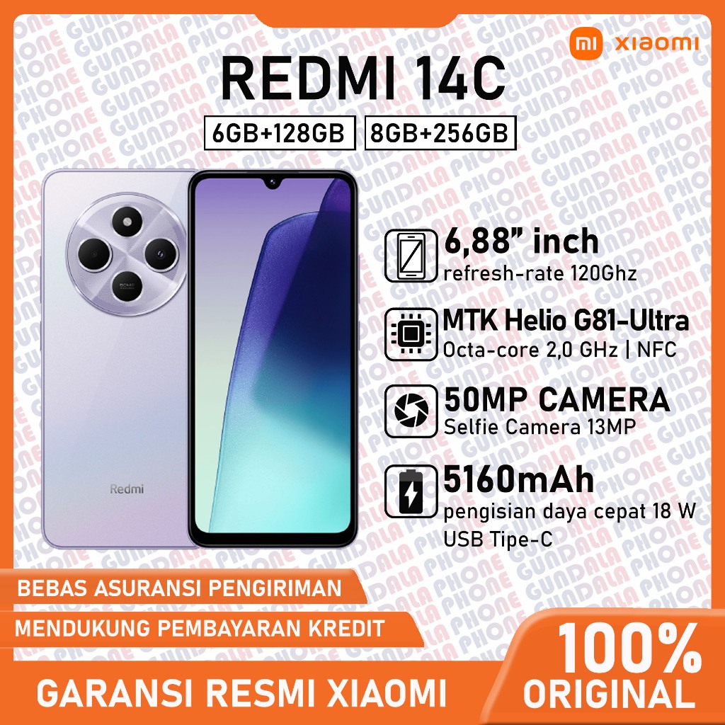 Jual Xiaomi Redmi 14C NFC 6/128 8/128 dual kamera AI 50MP - Garansi resmi | Shopee Indonesia